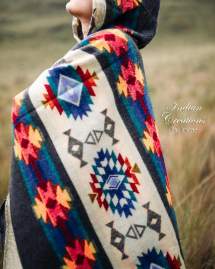 Gray Sky Alpaca Poncho – Indian Creations Corp