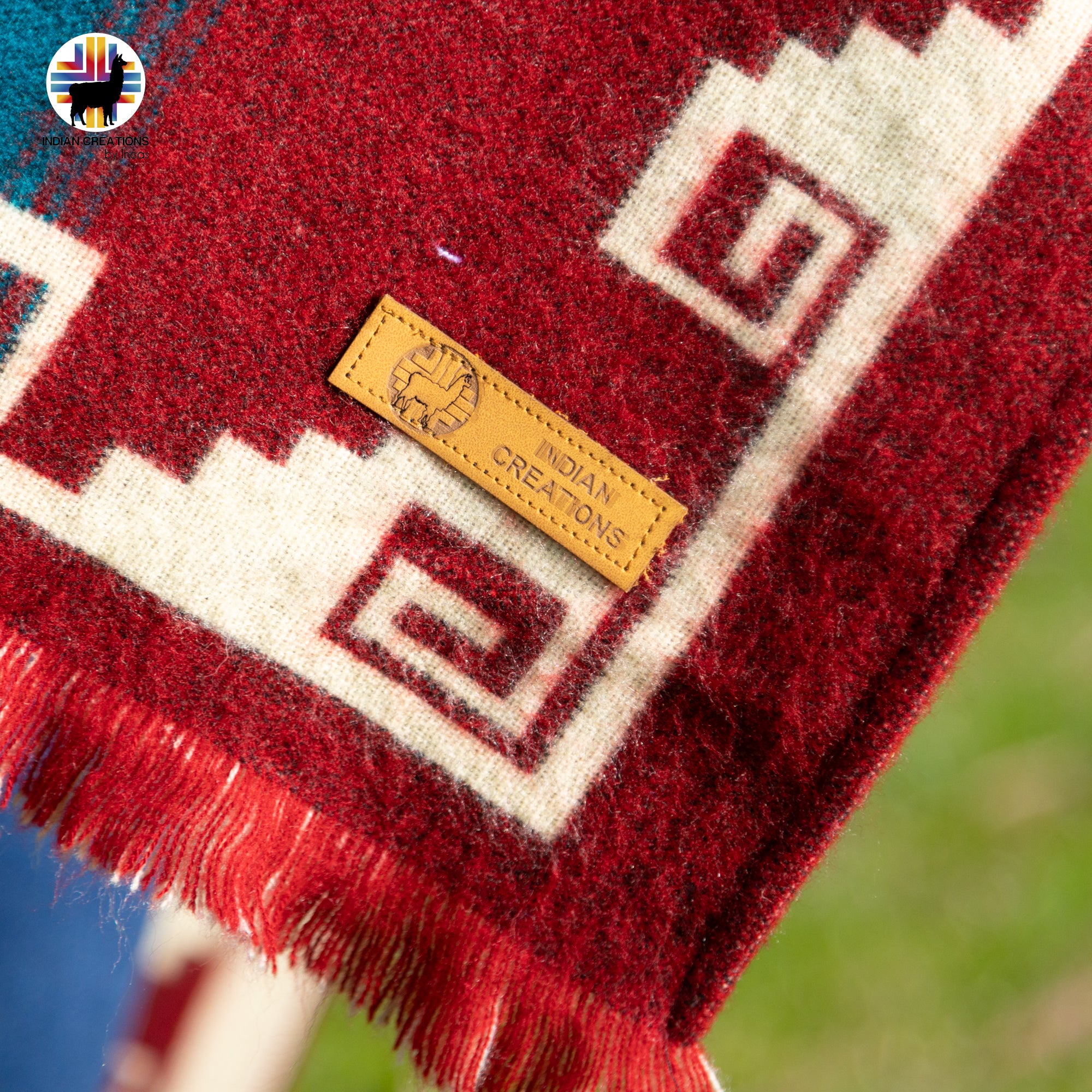 Aztec Sun Stone Alpaca Wool Poncho Handcrafted by Indigenous Hands ...