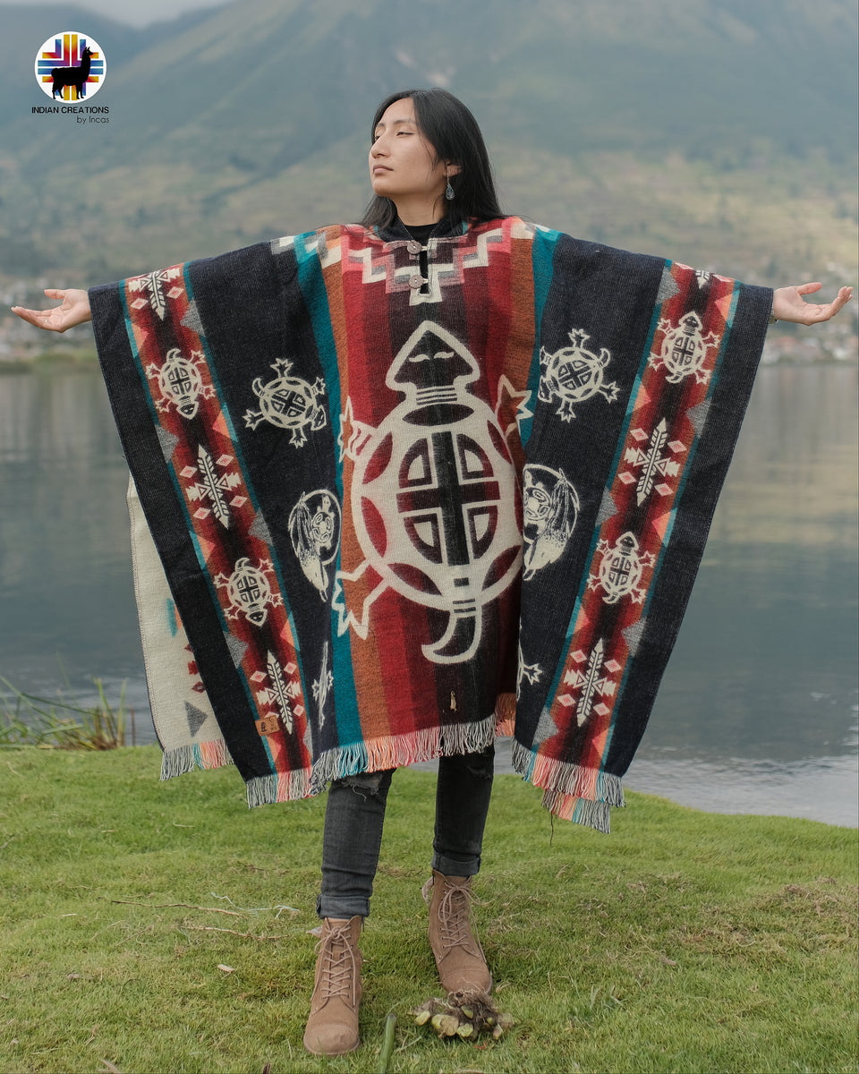 Red Sea Turtles Alpaca Poncho – Indian Creations Corp