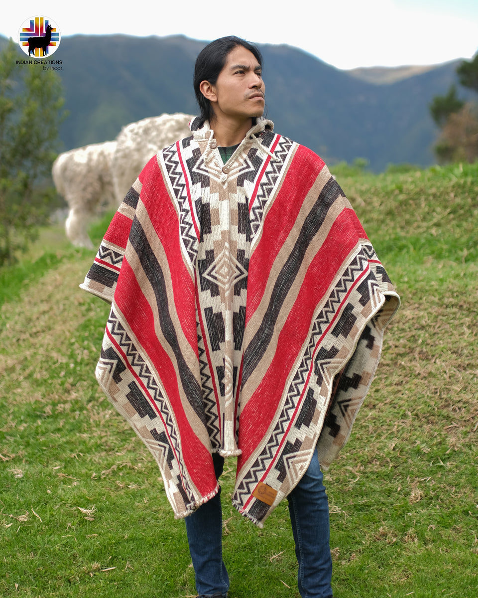 Aztec Blood Wool Poncho – Indian Creations Corp