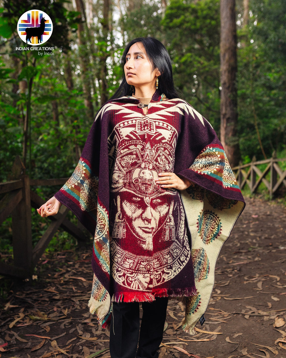 Aztec Warrior II Alpaca Poncho – Indian Creations Corp